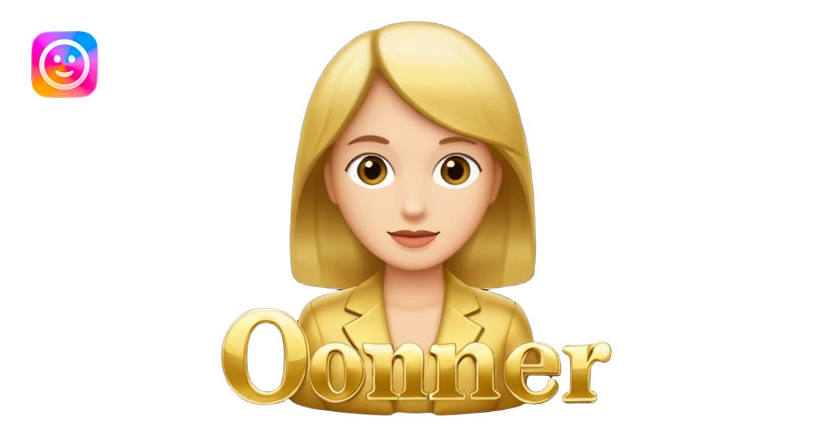 The word "Owner" in gold letters emoji | AI Emoji Generator