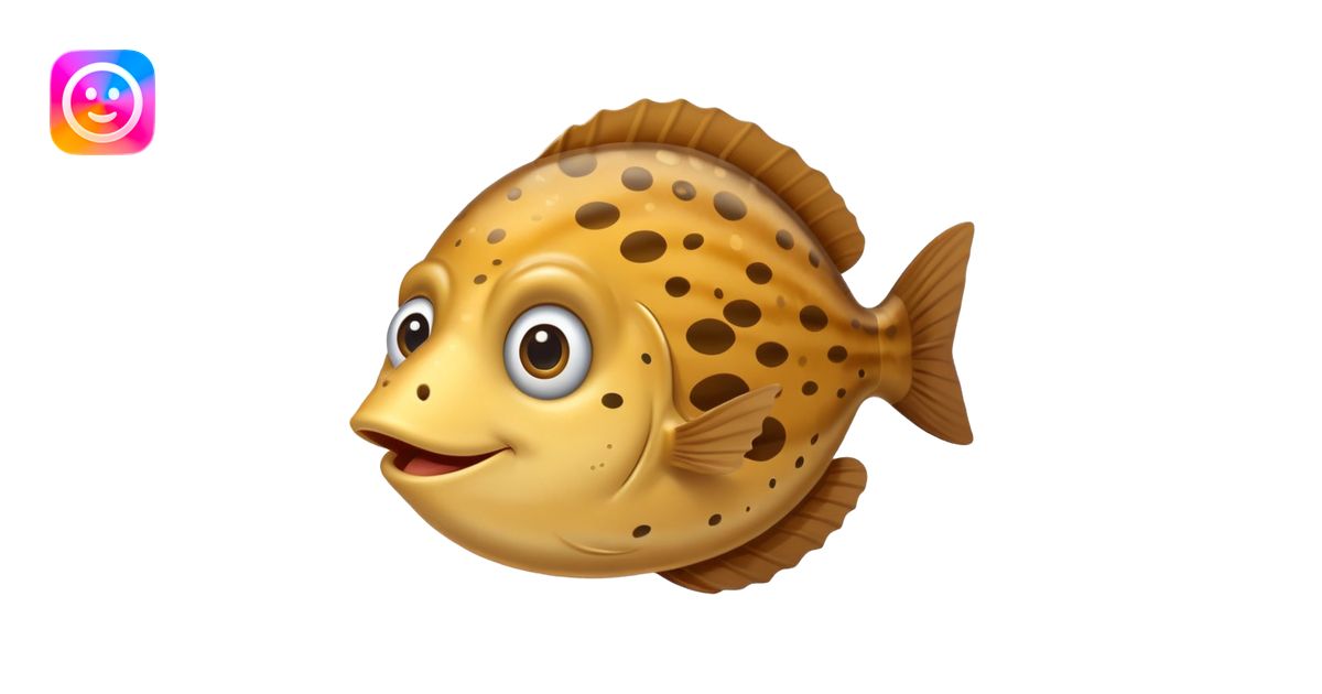 Flounder fish saying hi emoji | AI Emoji Generator