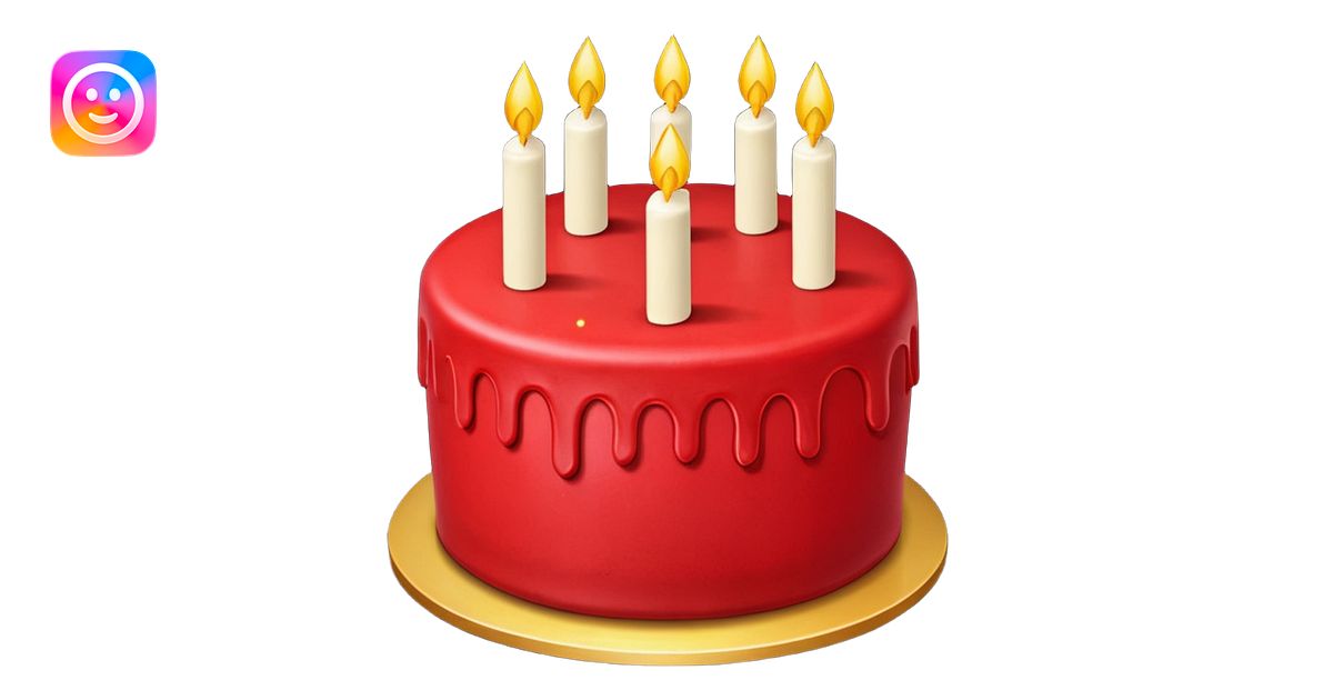 red cake with golden details and sparkles emoji | AI Emoji Generator