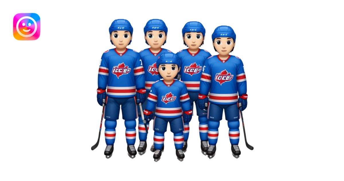 ice hockey players (#00A3E0) and red (#F9423A) emoji | AI Emoji Generator