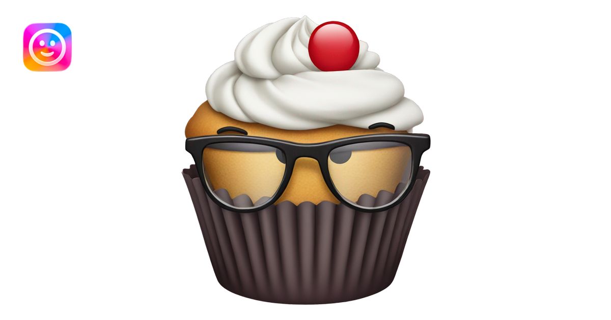 Cupcake with glasses emoji | AI Emoji Generator
