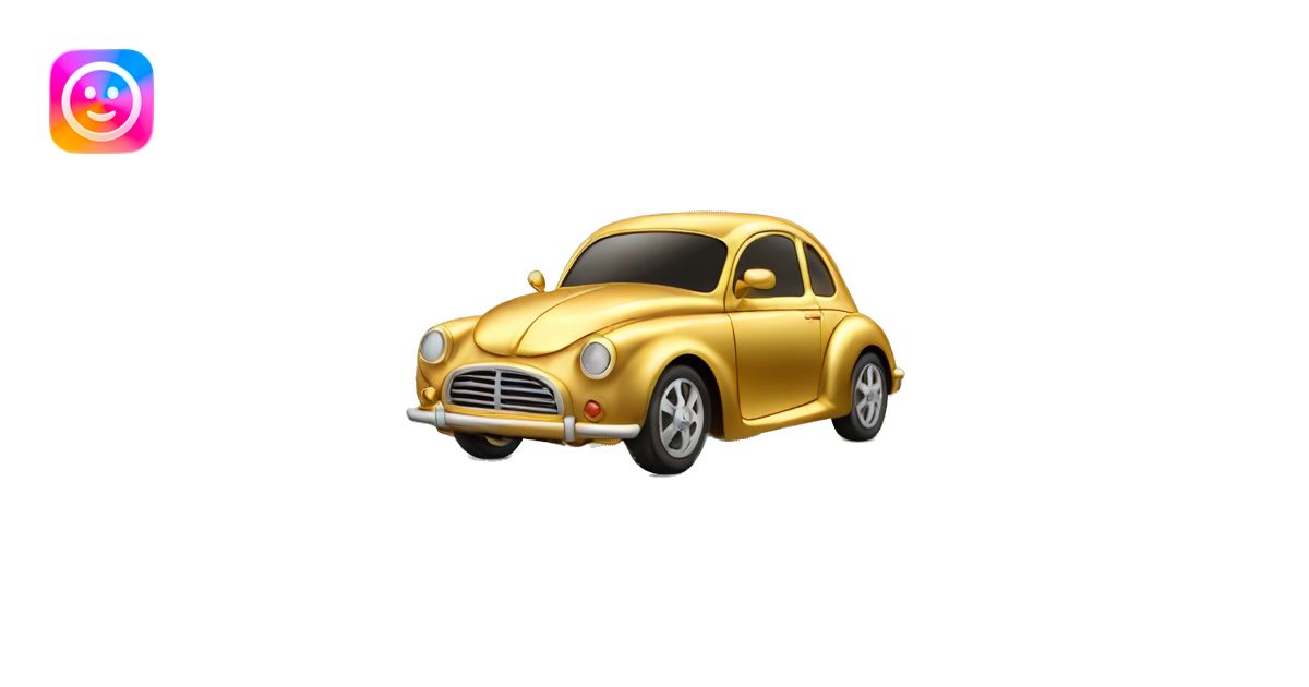 Gouden auto Golden car emoji | AI Emoji Generator