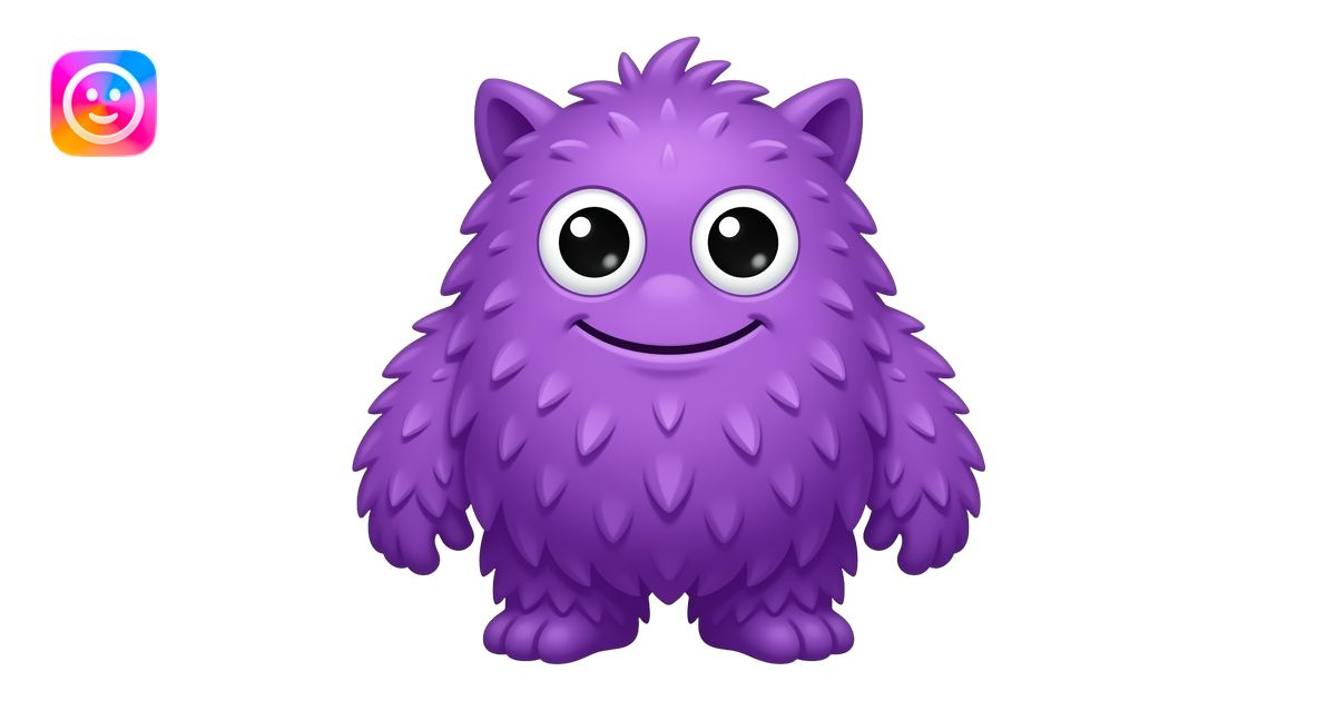 smiling cartoon purple monster emoji | AI Emoji Generator