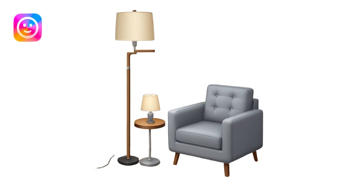 isometric corner of hotel room with floor lamp and modern armchair ...