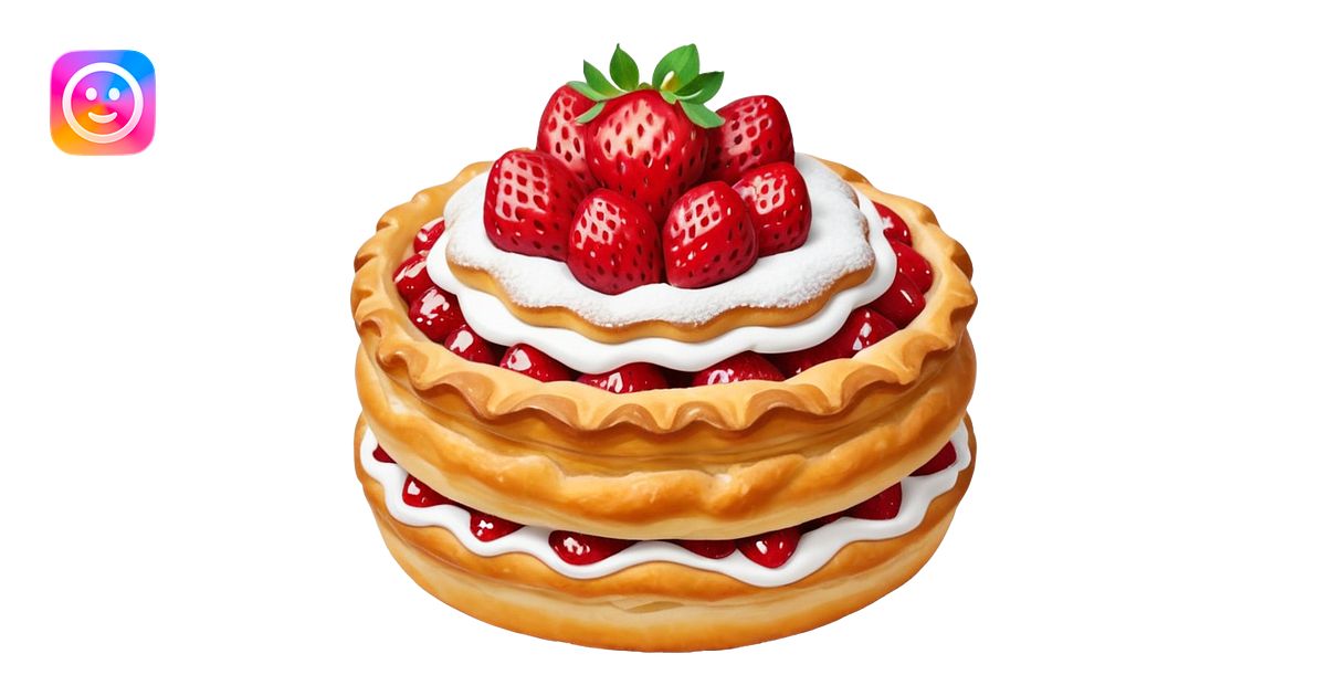 Danish strawberry Pastries emoji | AI Emoji Generator