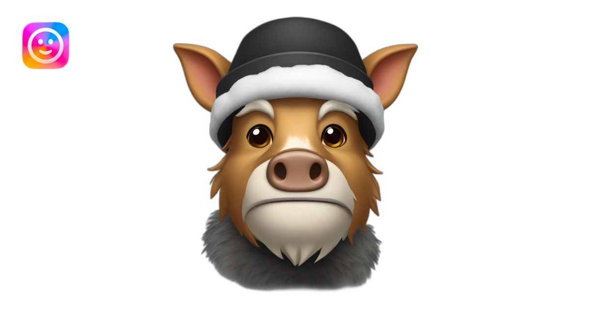 Full face doomer boar with stubble in a black winter hat emoji | AI ...