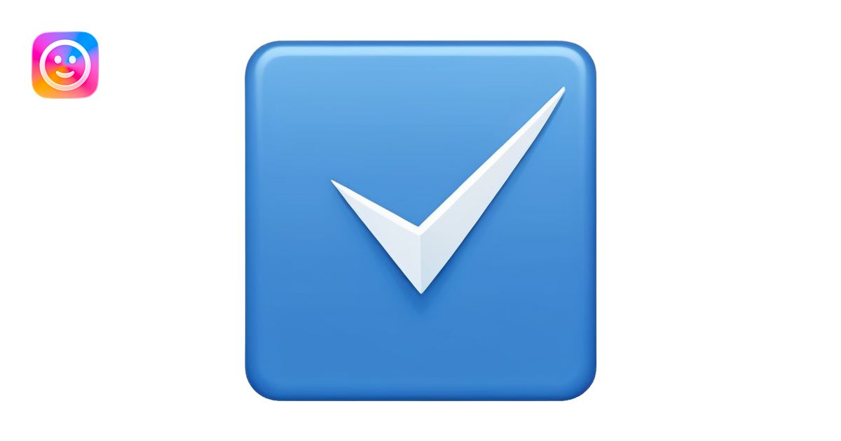 Make Make a symbol with a tilted blue colored square with a tick mark ...