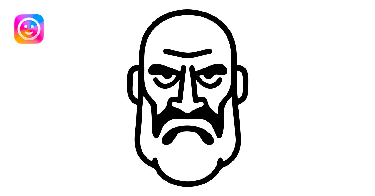 elderly male face, full beard, intense serious eyes, moody dark shading ...