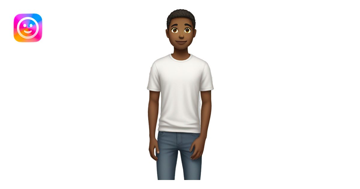 Full length white teenager emoji | AI Emoji Generator