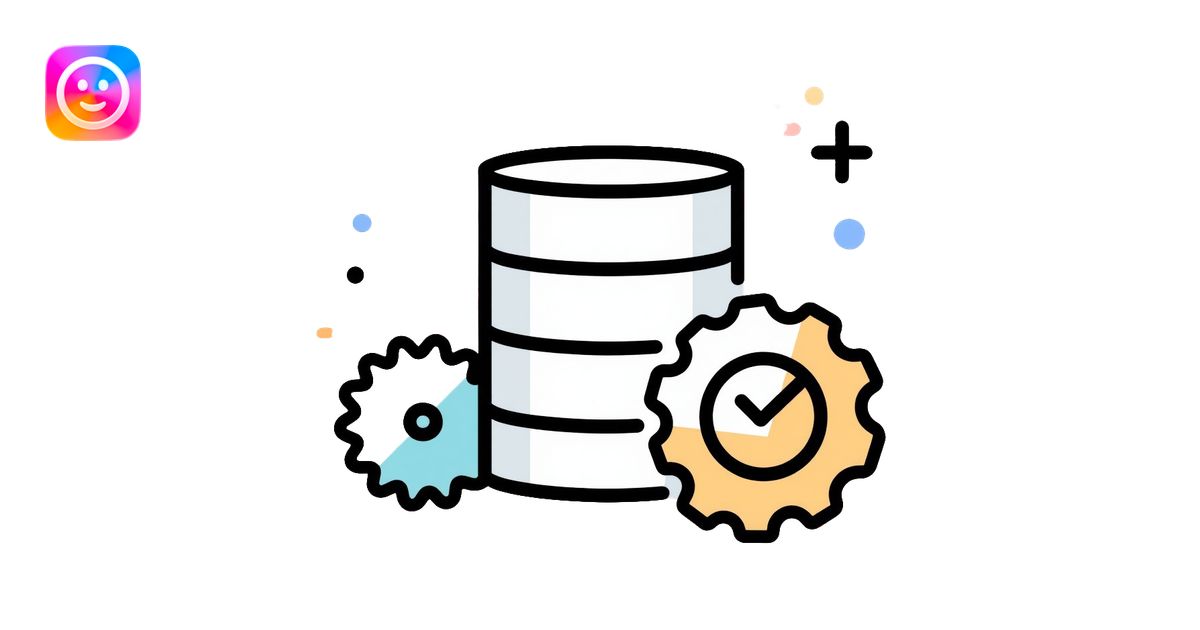 database storage with data symbols icon | AI Emoji Generator