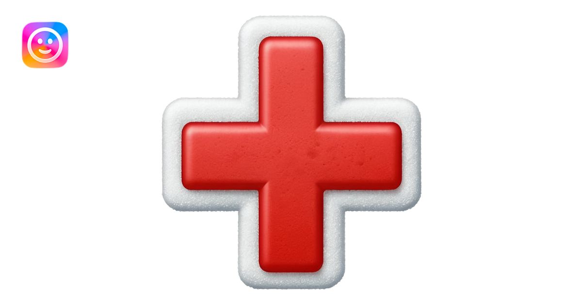 red cross icon on sugar powder emoji | AI Emoji Generator