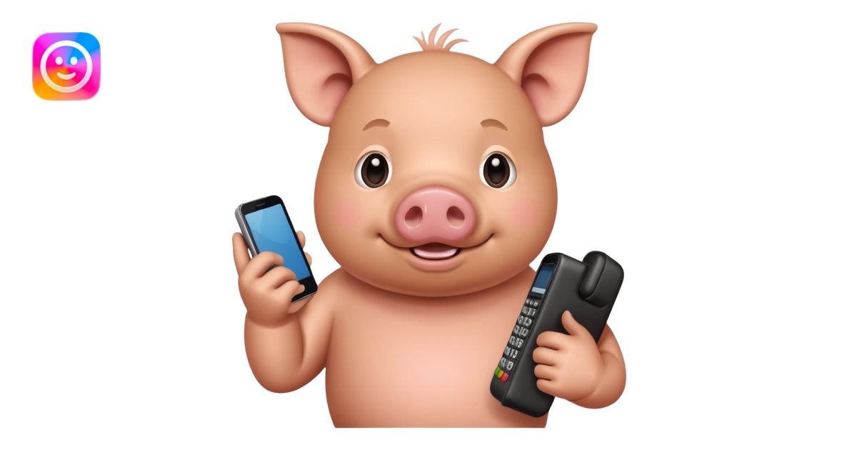 Pig calling me on a phone with the name John pork emoji | AI Emoji ...