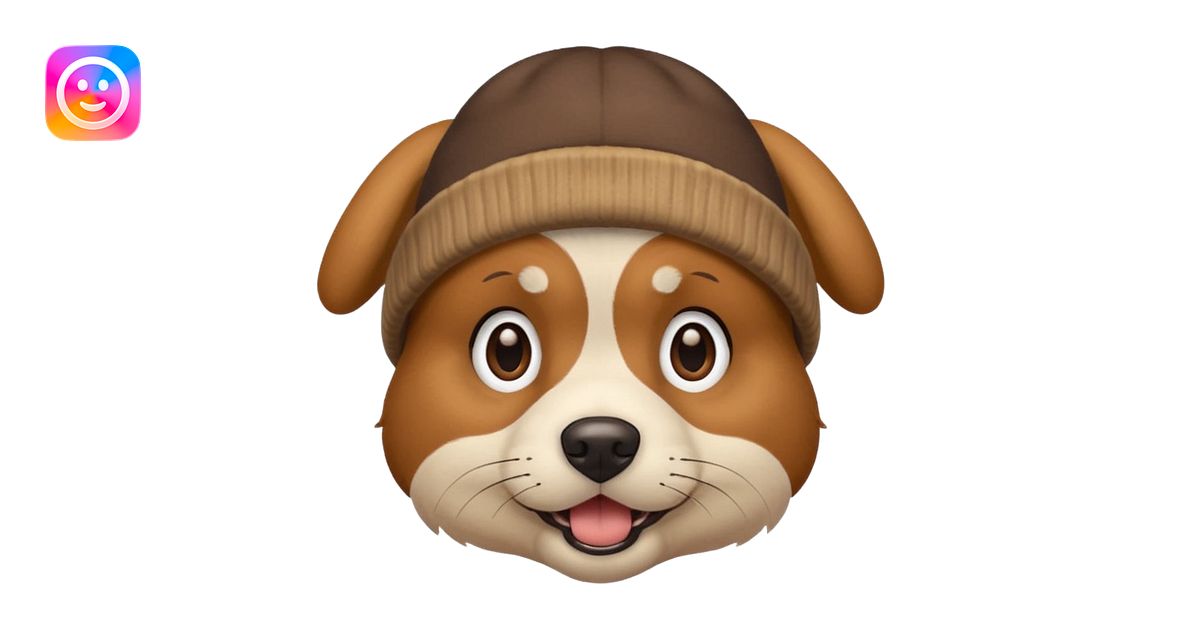 dog wearing beenie emoji | AI Emoji Generator