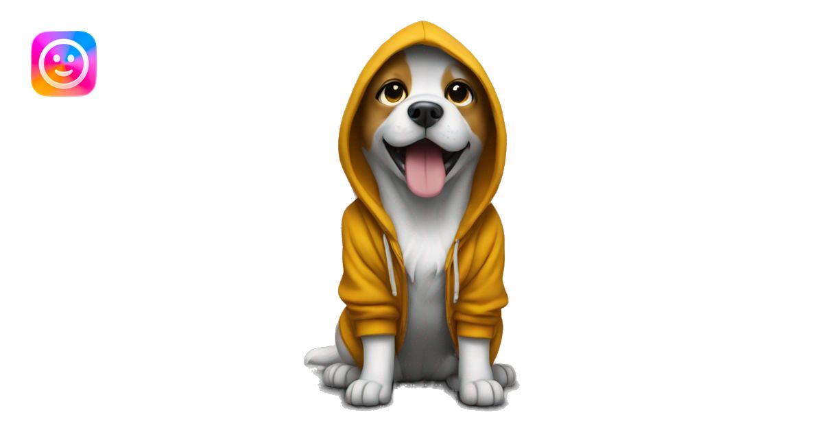 dog with hoodie in alley emoji | AI Emoji Generator