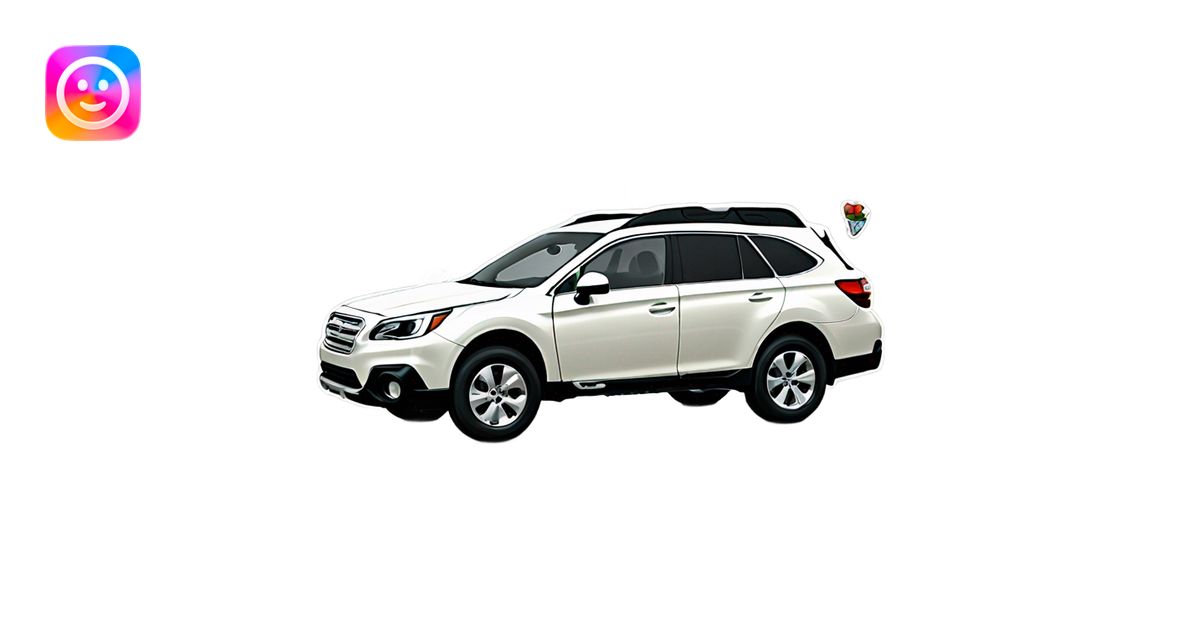 White Subaru outback with stickers emoji | AI Emoji Generator