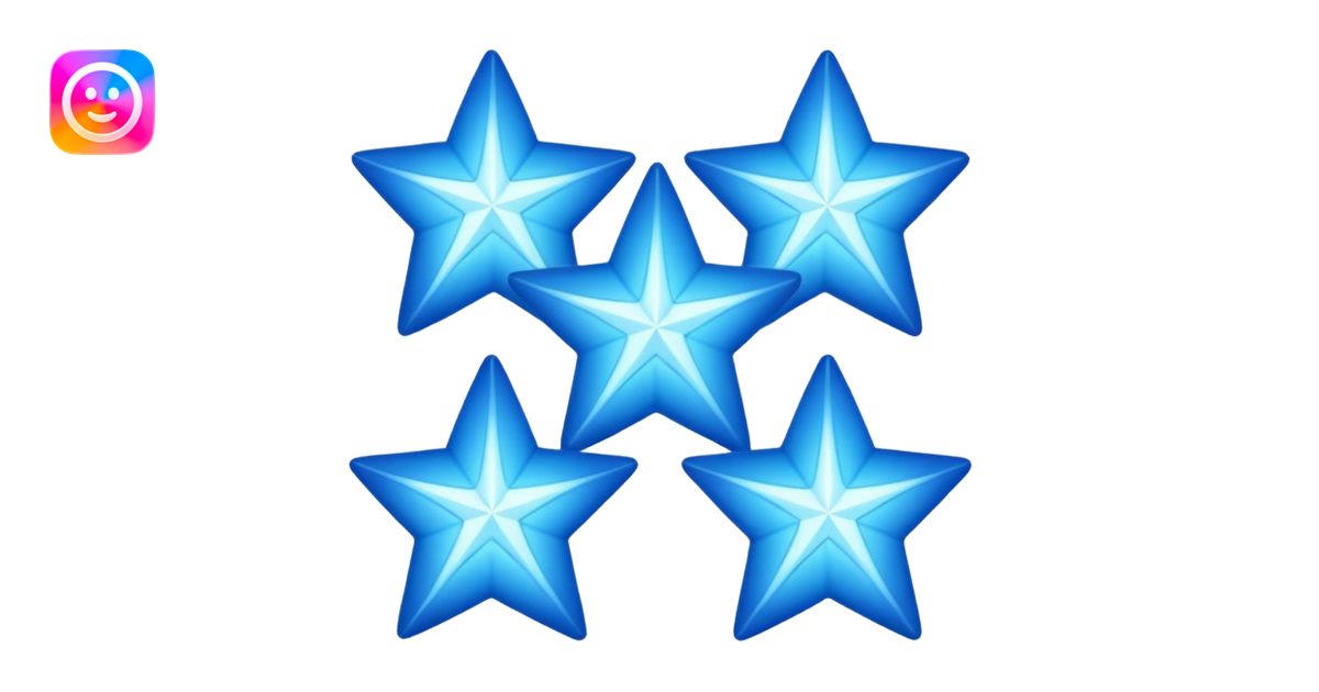 5 solid blue stars emoji | AI Emoji Generator