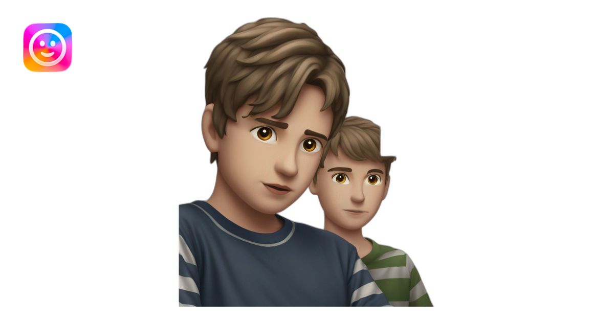 striped shirt boys staring viewer emoji | AI Emoji Generator