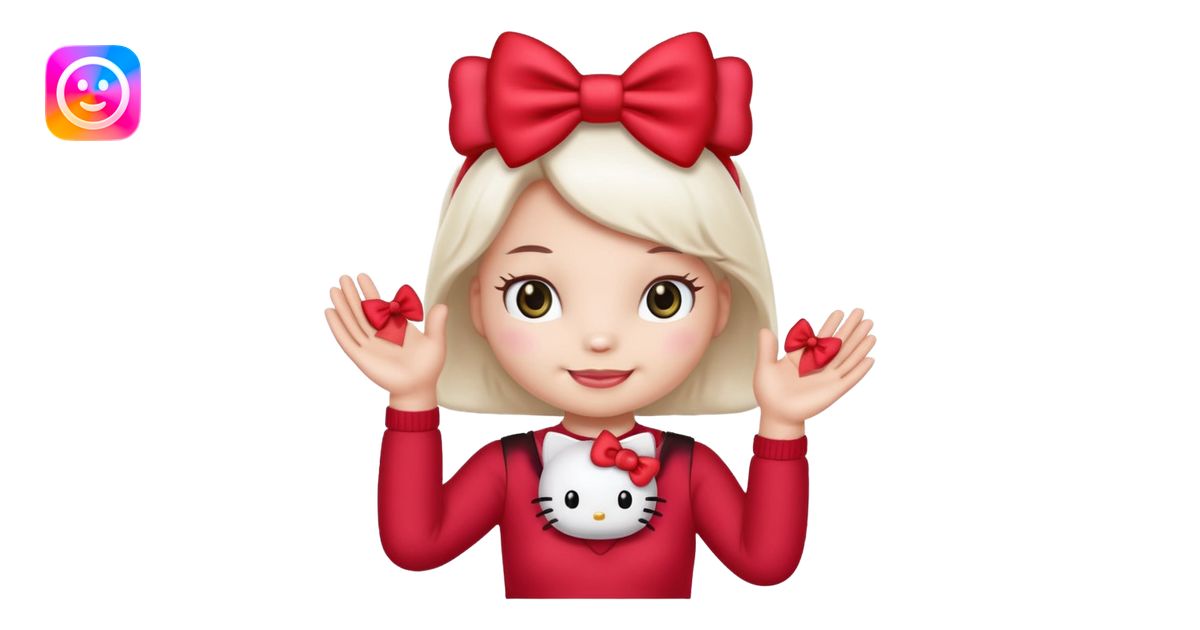 hello kitty holding up 67 in both hands emoji | AI Emoji Generator