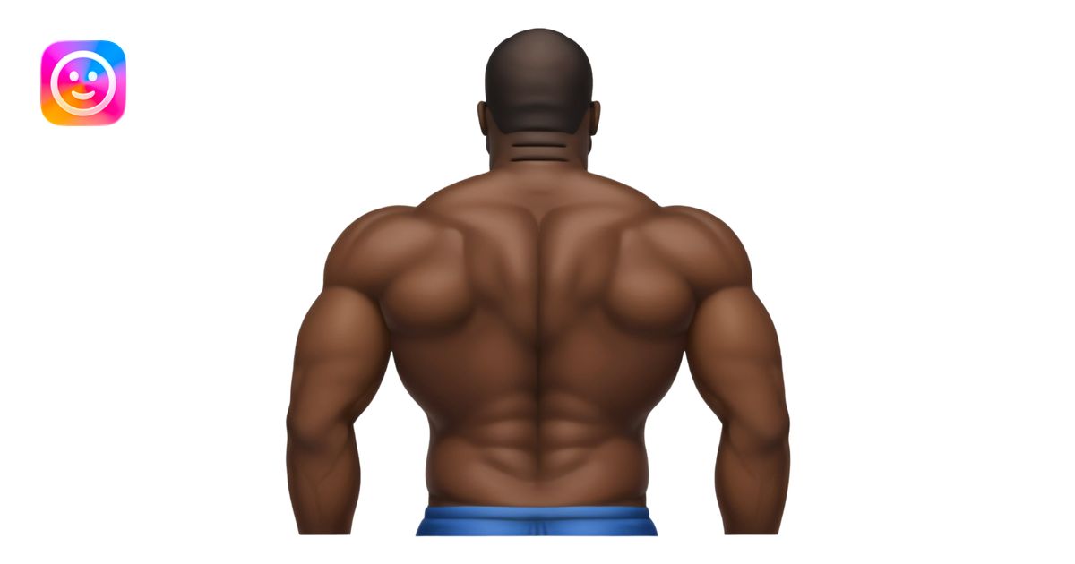 Giant big booty black very oily man back towards viewer emoji | AI ...