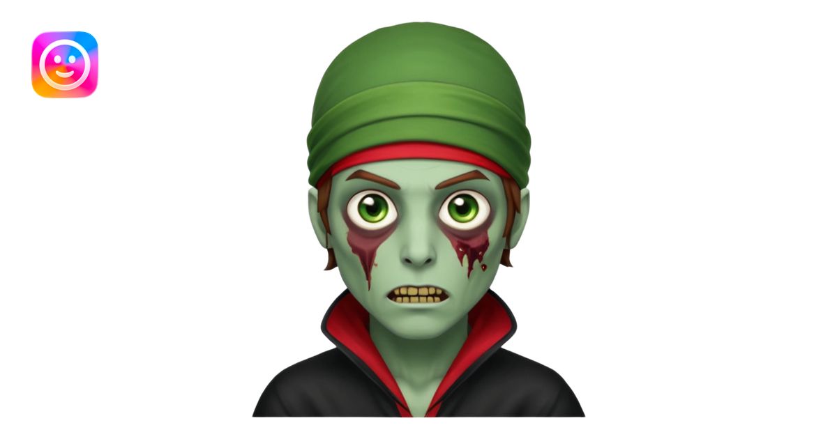 Red durag, men zombie with brown hair color and green eye color, with ...