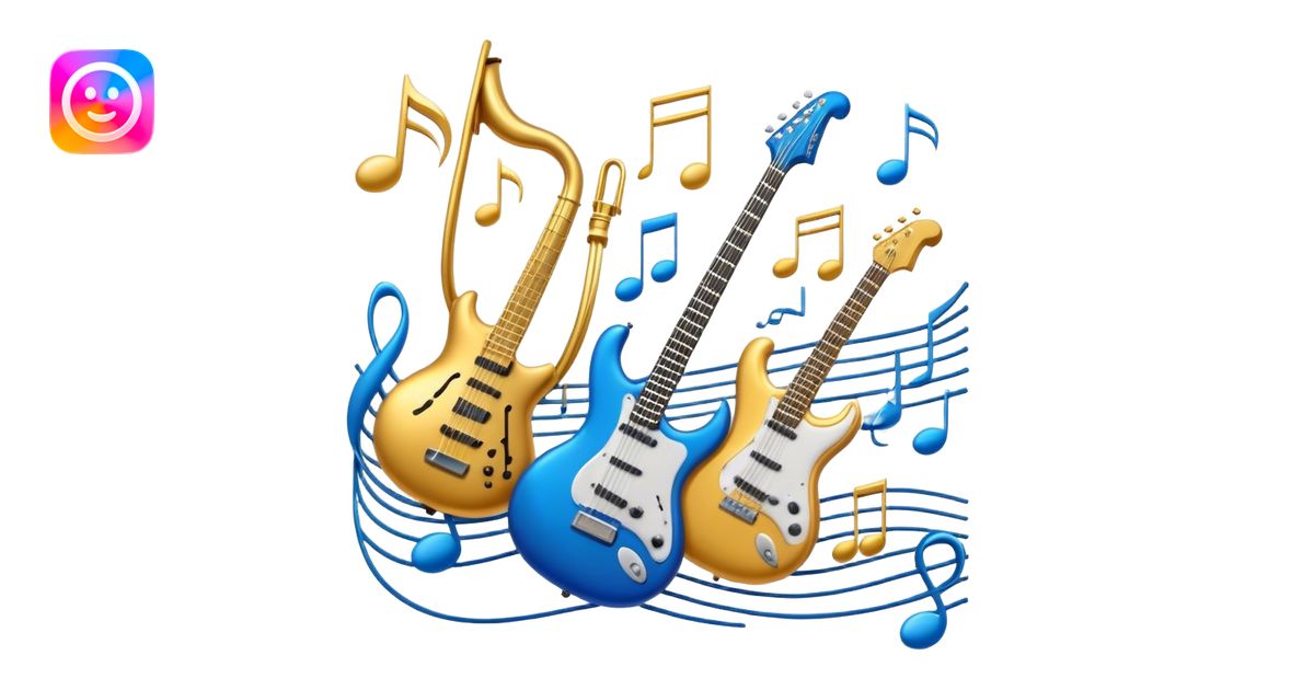 Create an elegant and dynamic emoji that represents music arrangement ...