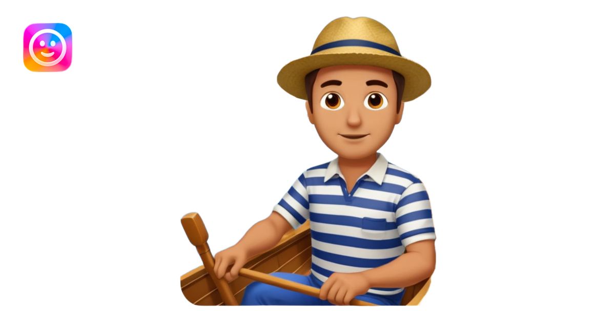 venice gondola driving italian man emoji | AI Emoji Generator