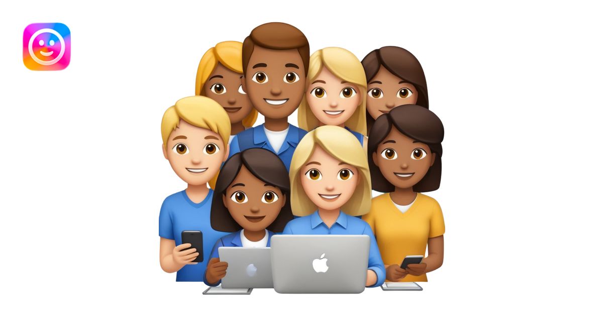 team of diverse people working together emoji | AI Emoji Generator
