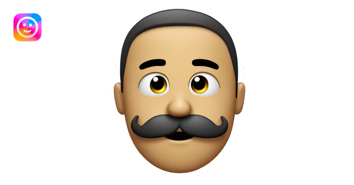 a simple emoji with mustache scratches its chin and thinking emoji | AI ...