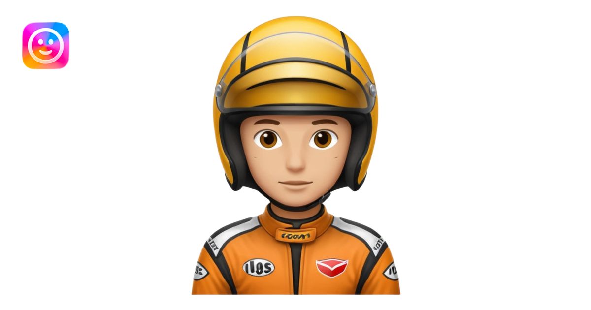 motorcycle racer with full face helmet emoji | AI Emoji Generator