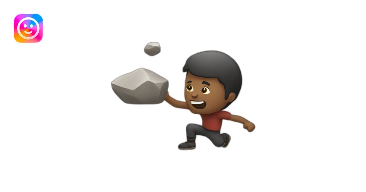 man throwing a rock emoji | AI Emoji Generator