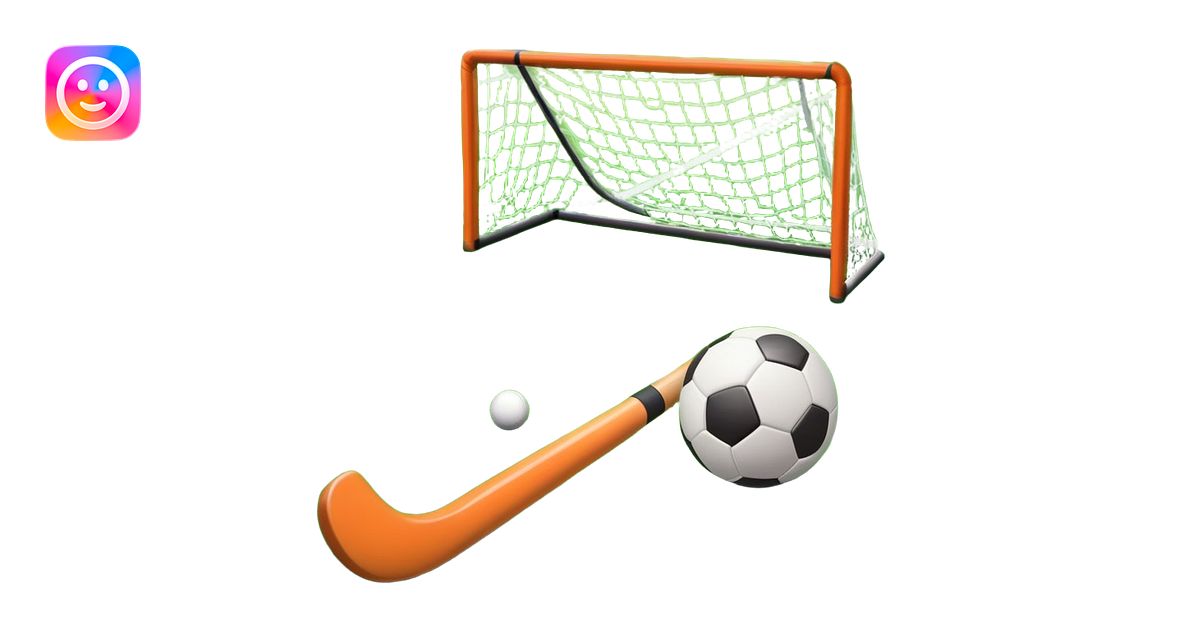 A field hockey stick and ball on a vibrant green grass field, with ...