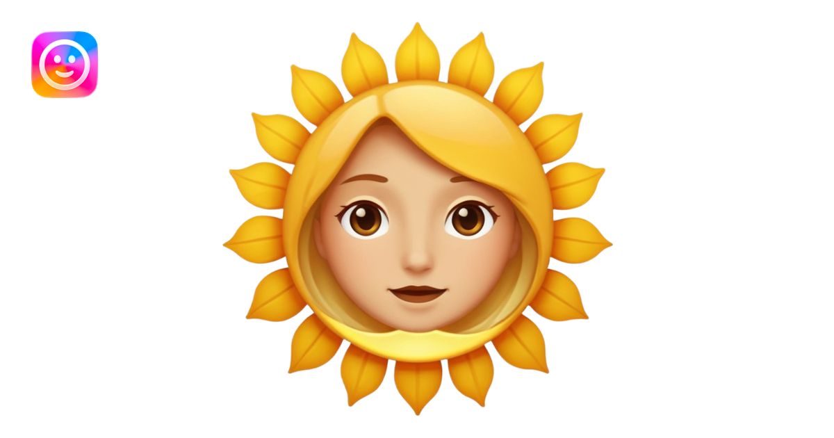 Ray of sunshine around face emoji | AI Emoji Generator