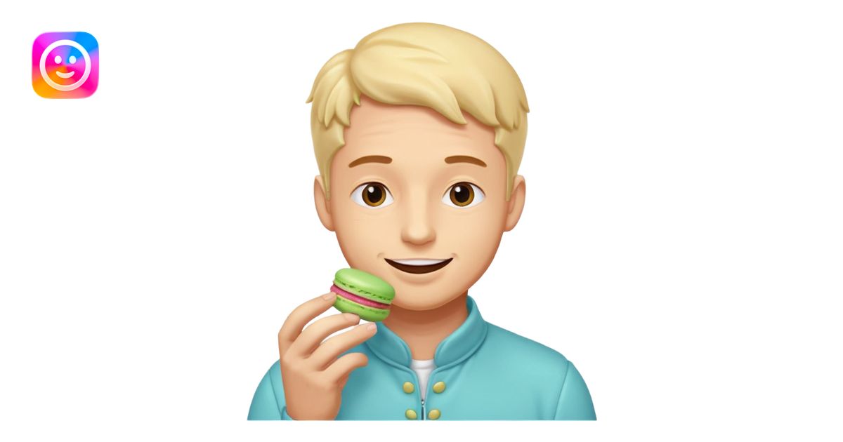 Macron qui mange des macaron emoji | AI Emoji Generator