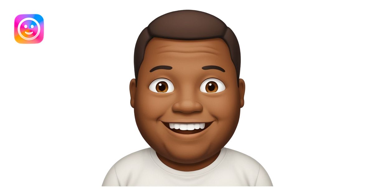 Fat black man missing half of front tooth emoji | AI Emoji Generator
