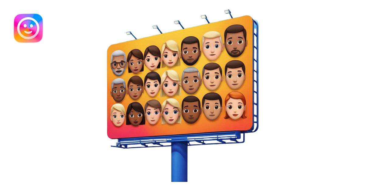 billboard advertising with famous people on it emoji | AI Emoji Generator