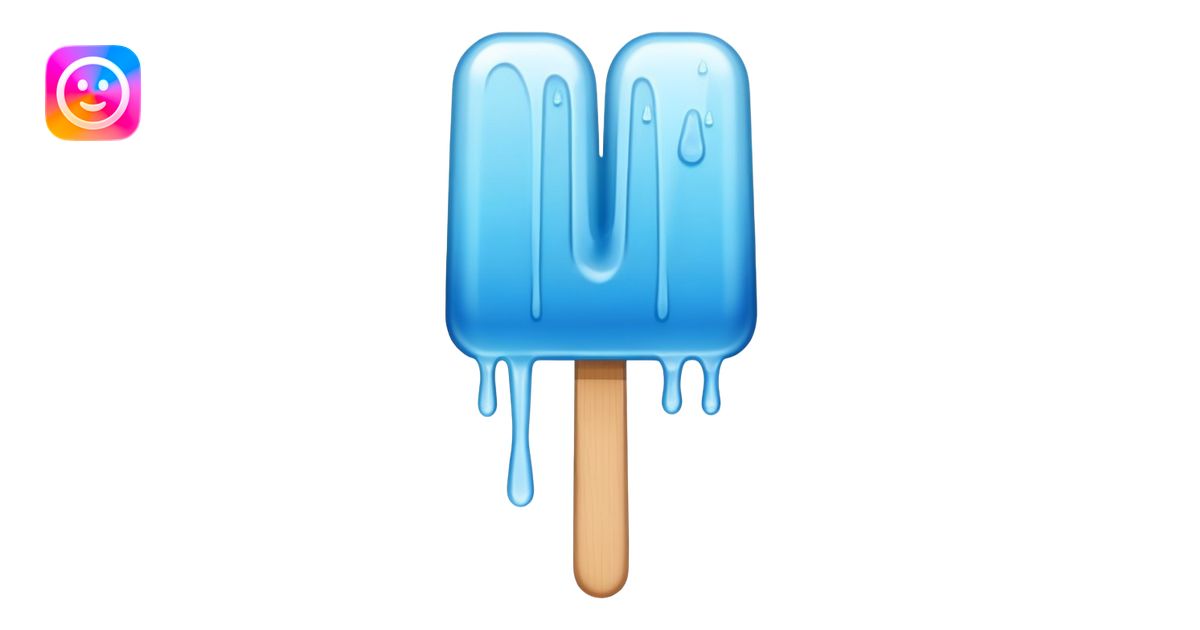 Blue double popsicle emoji | AI Emoji Generator