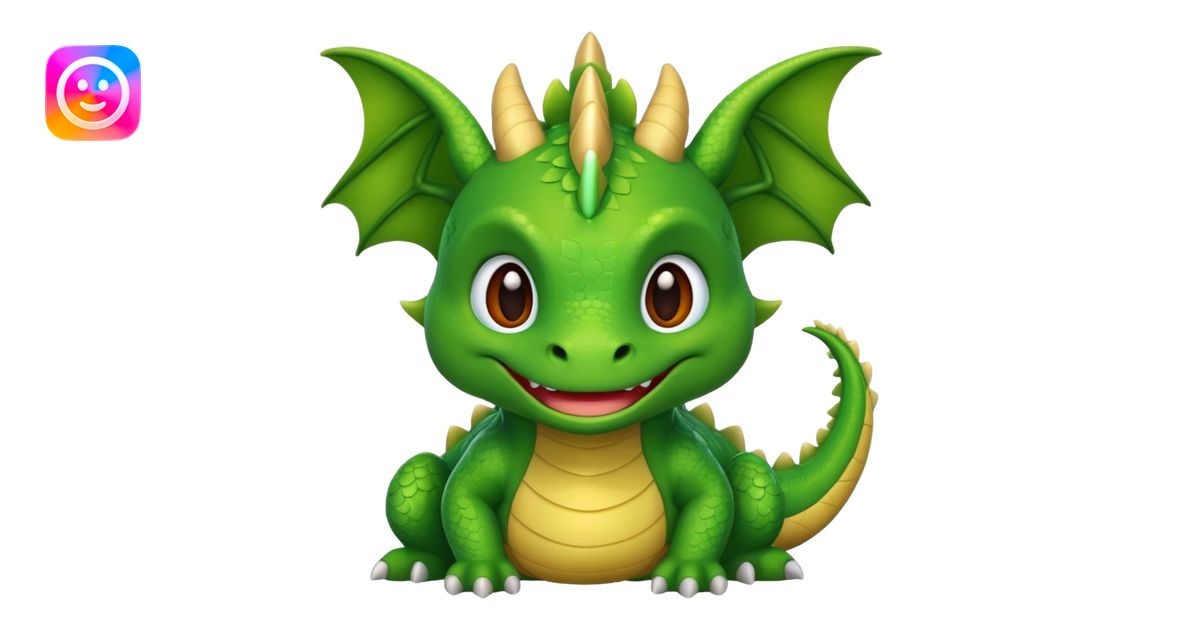adorable dragon emoticon style emoji | AI Emoji Generator