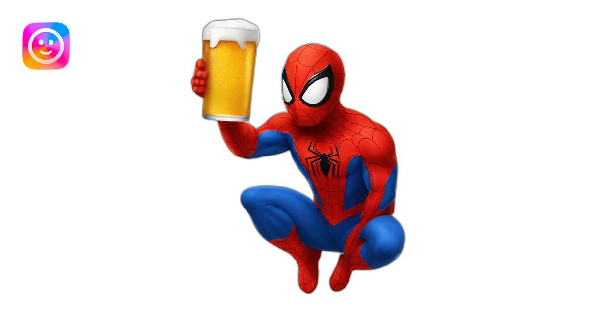 spider man drink a beer emoji | AI Emoji Generator