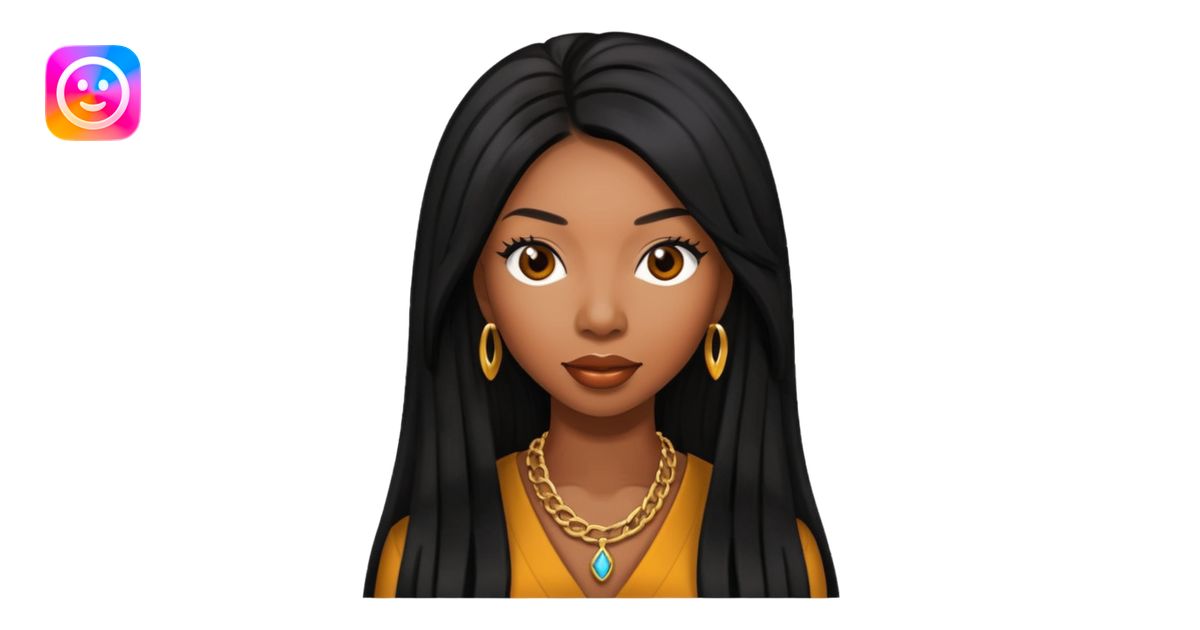 Brandy Norwood with black long hair emoji | AI Emoji Generator