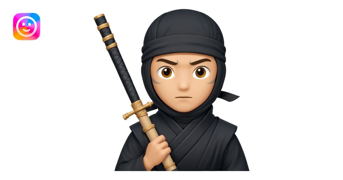 Ninja with closed scroll emoji | AI Emoji Generator