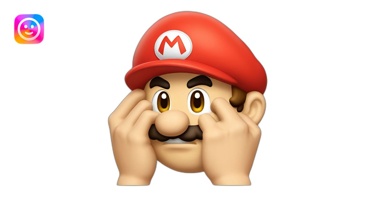 Super mario facepalm emoji | AI Emoji Generator