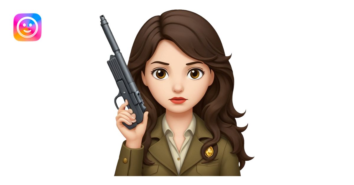 A brunette with long wavy hair girl who is about to kill herself with a ...