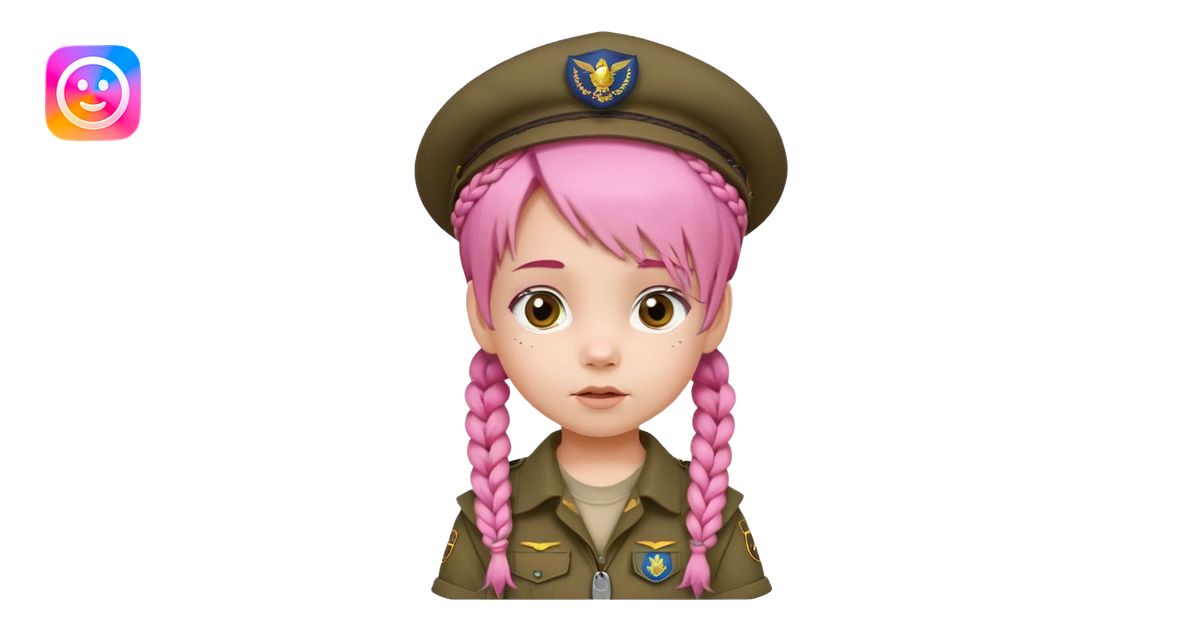 very small baby scout girl with pink hair and scout hat and braids ...