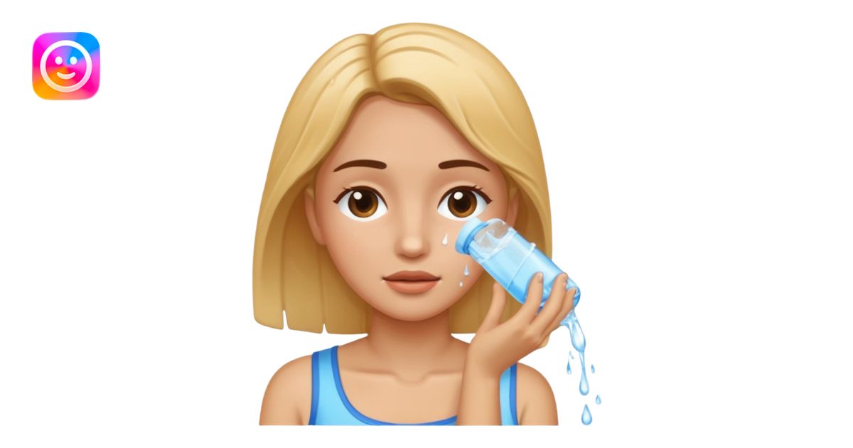 a female washing her face outside of shower emoji | AI Emoji Generator