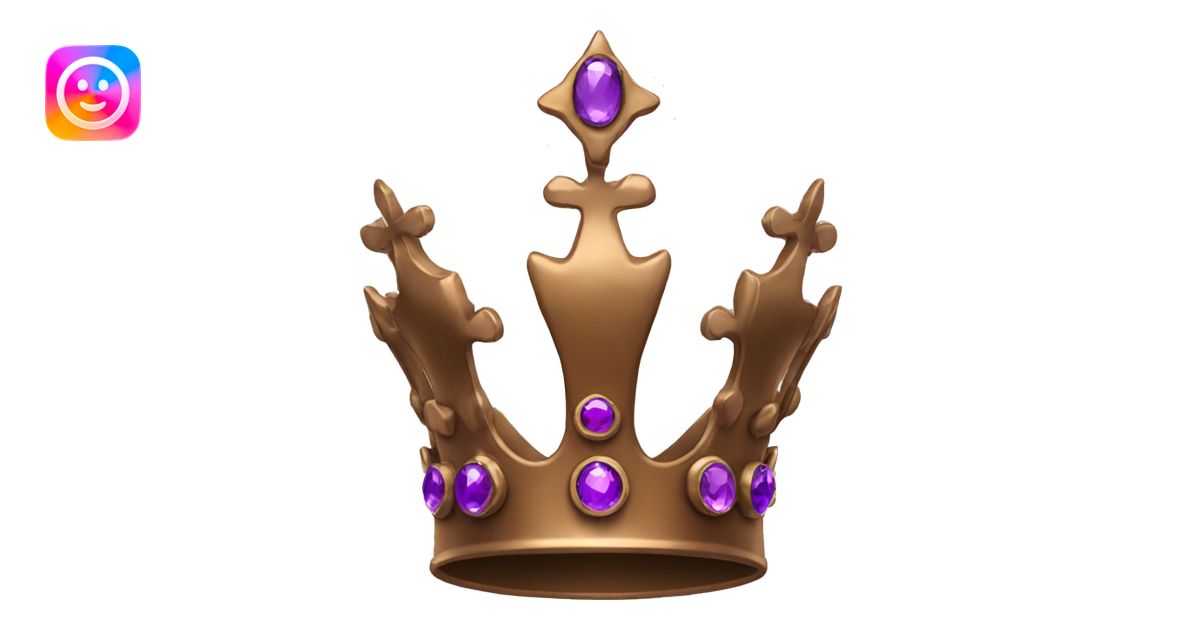 Bronze Crown with purple jewels emoji | AI Emoji Generator