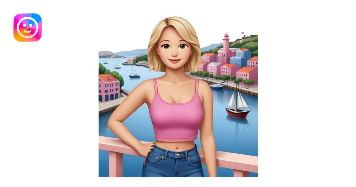jennifer lawrence, pink crop top, and blue jeans, leaning on a balcony ...