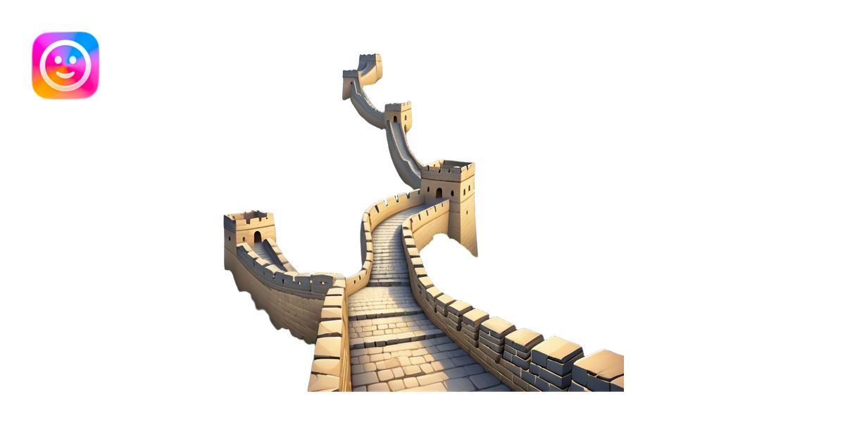 Cinematic Realistic Great Wall of China Landmark Emoji, depicted with ...