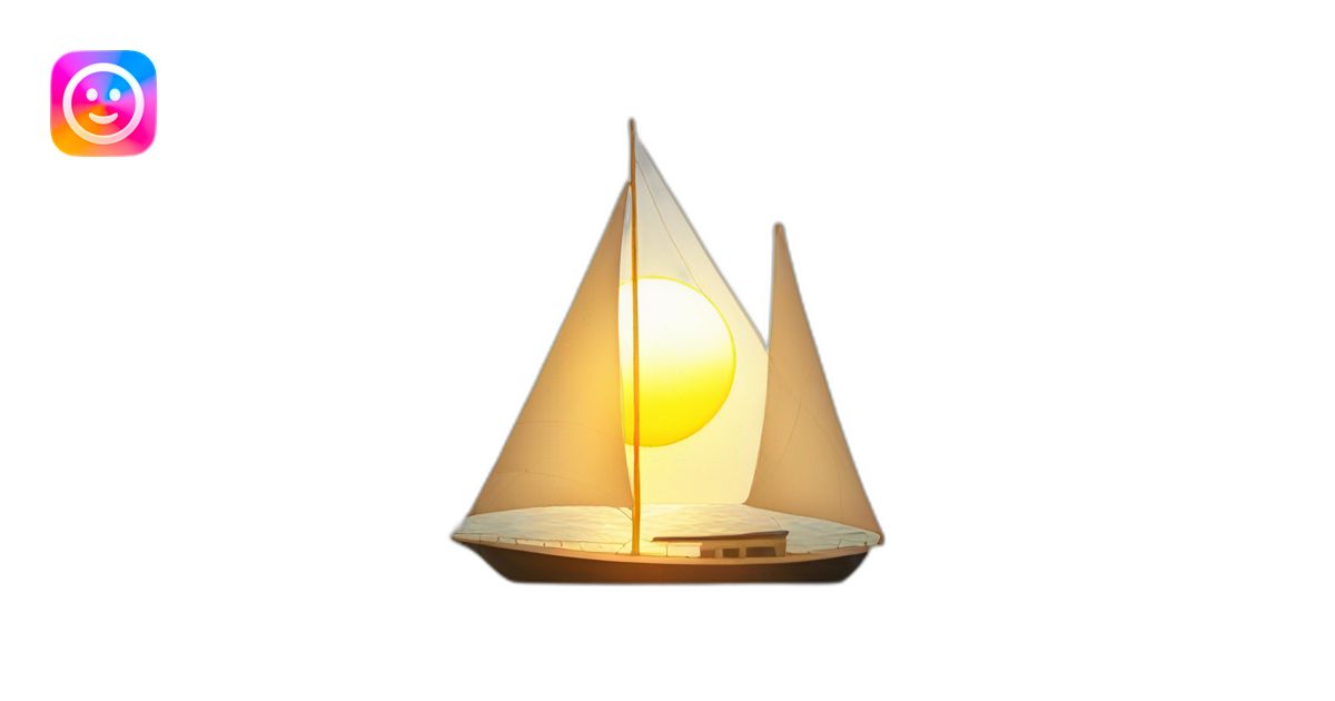 Sail boat with sun behind emoji | AI Emoji Generator