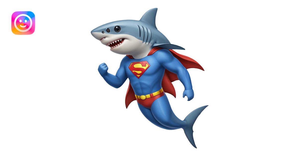 shark crossed over with superman emoji | AI Emoji Generator