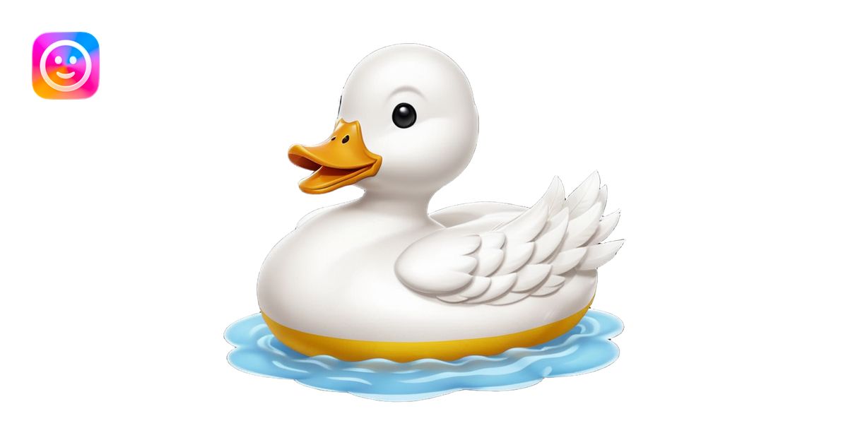 A duck wearing a rubber duck floaty emoji | AI Emoji Generator